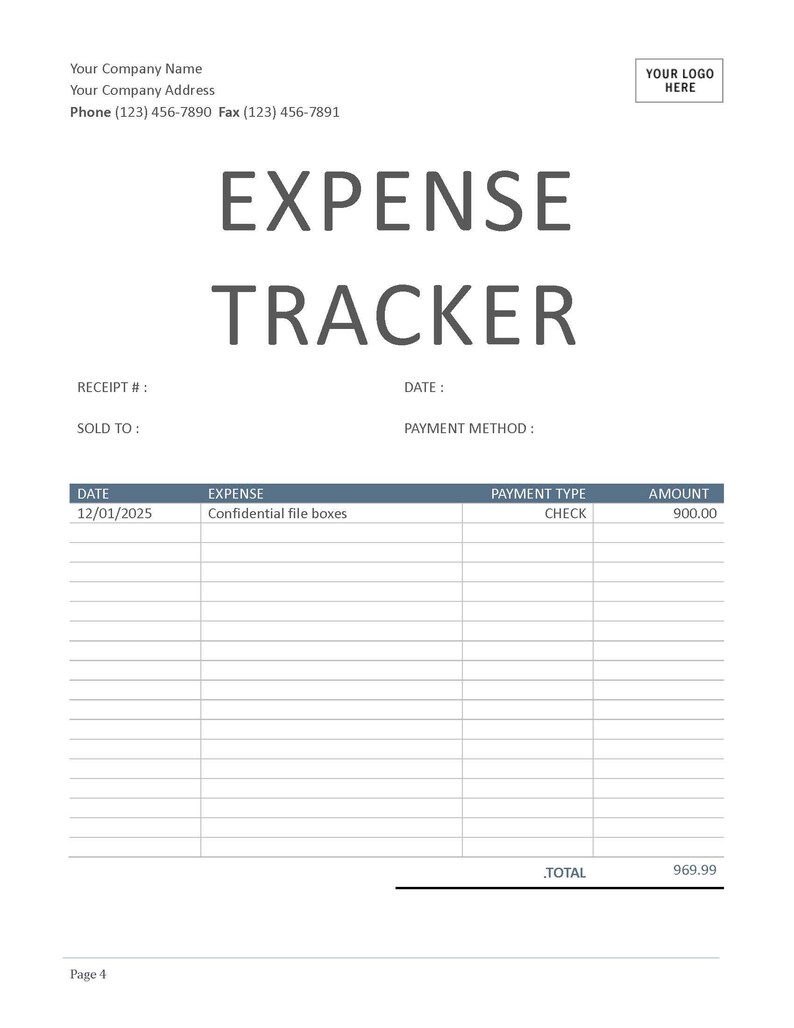 Simple Invoice + Quote + Receipt + Expense Tracker Bundle | Word ...