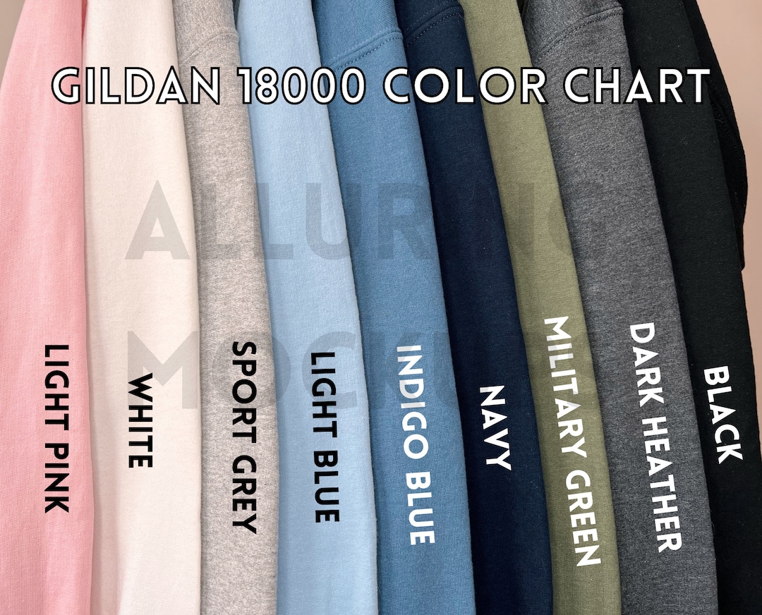 Gildan Color Chart 18000, Gildan Color Guide, Gildan Color Chart, Color ...