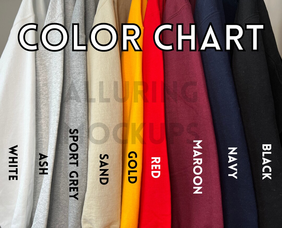 Gildan 18000 Color Chart, Gildan Color Chart 18000, Gildan Color Chart ...