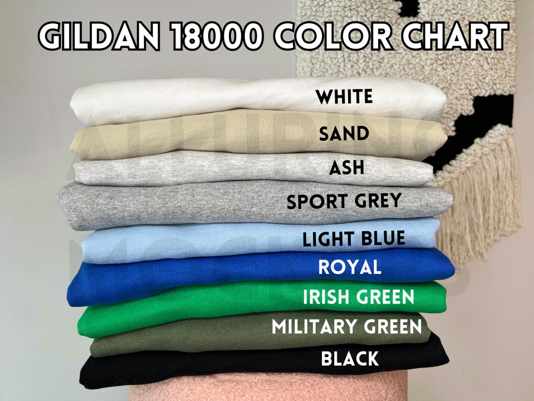 Gildan 18000 Color Chart, Gildan Color Guide, Gildan Color Chart, Color ...