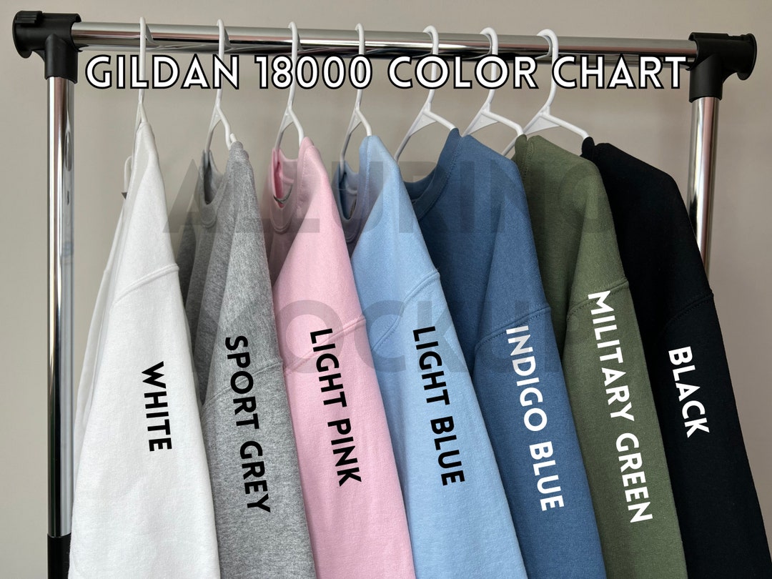 Gildan 18000 Color Chart, Gildan Color Guide, Gildan Color Chart, Color ...