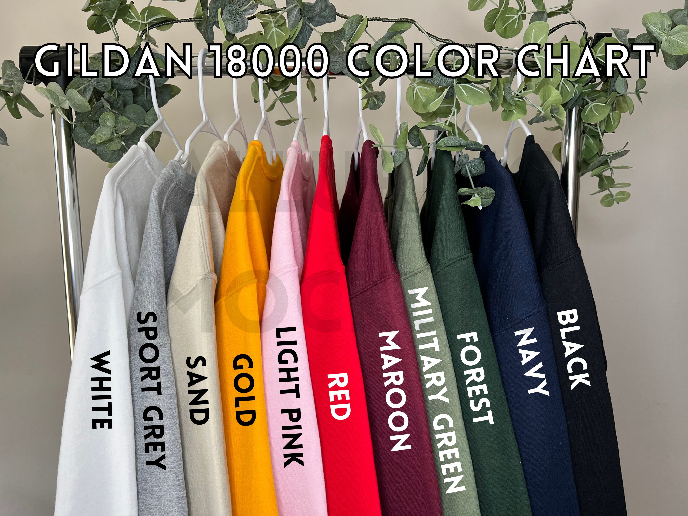 Gildan Color Chart 18000, Gildan 18000 Color Chart, Color Chart for ...