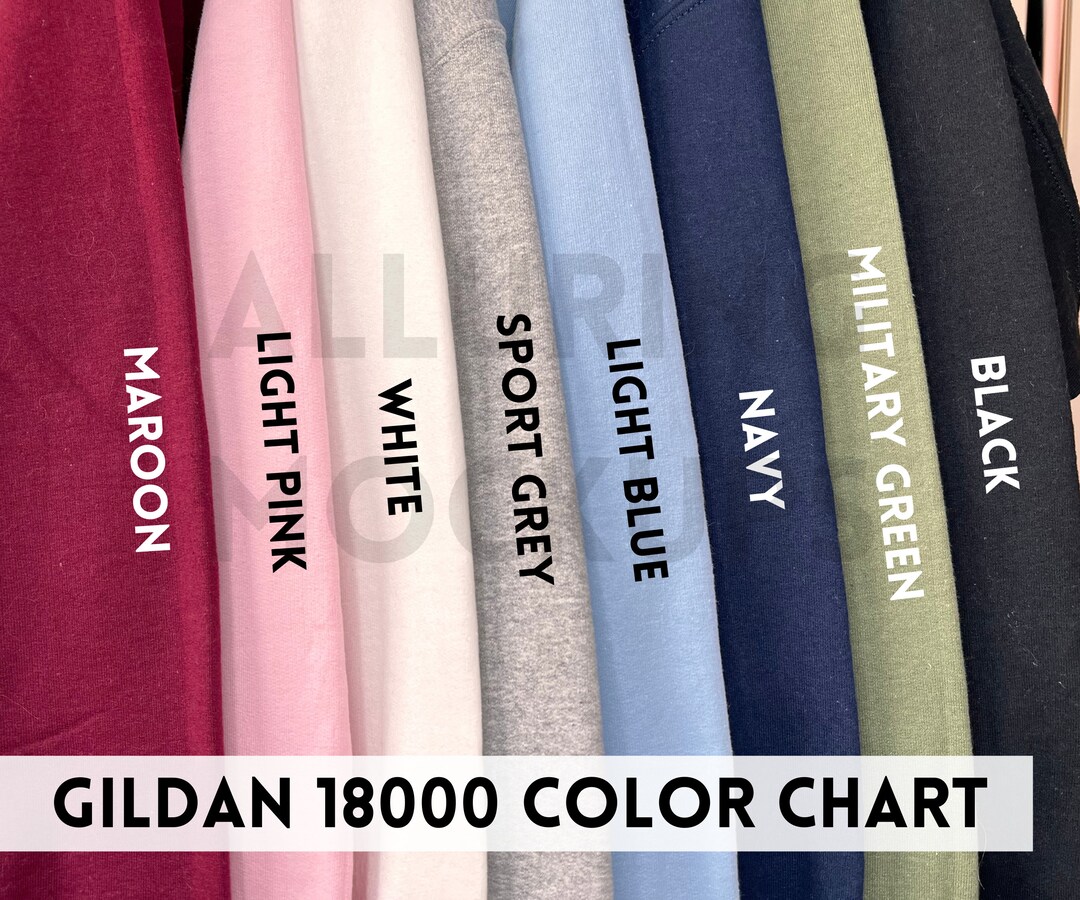 Gildan Color Chart 18000, Gildan Color Guide, Gildan Color Chart, Color ...