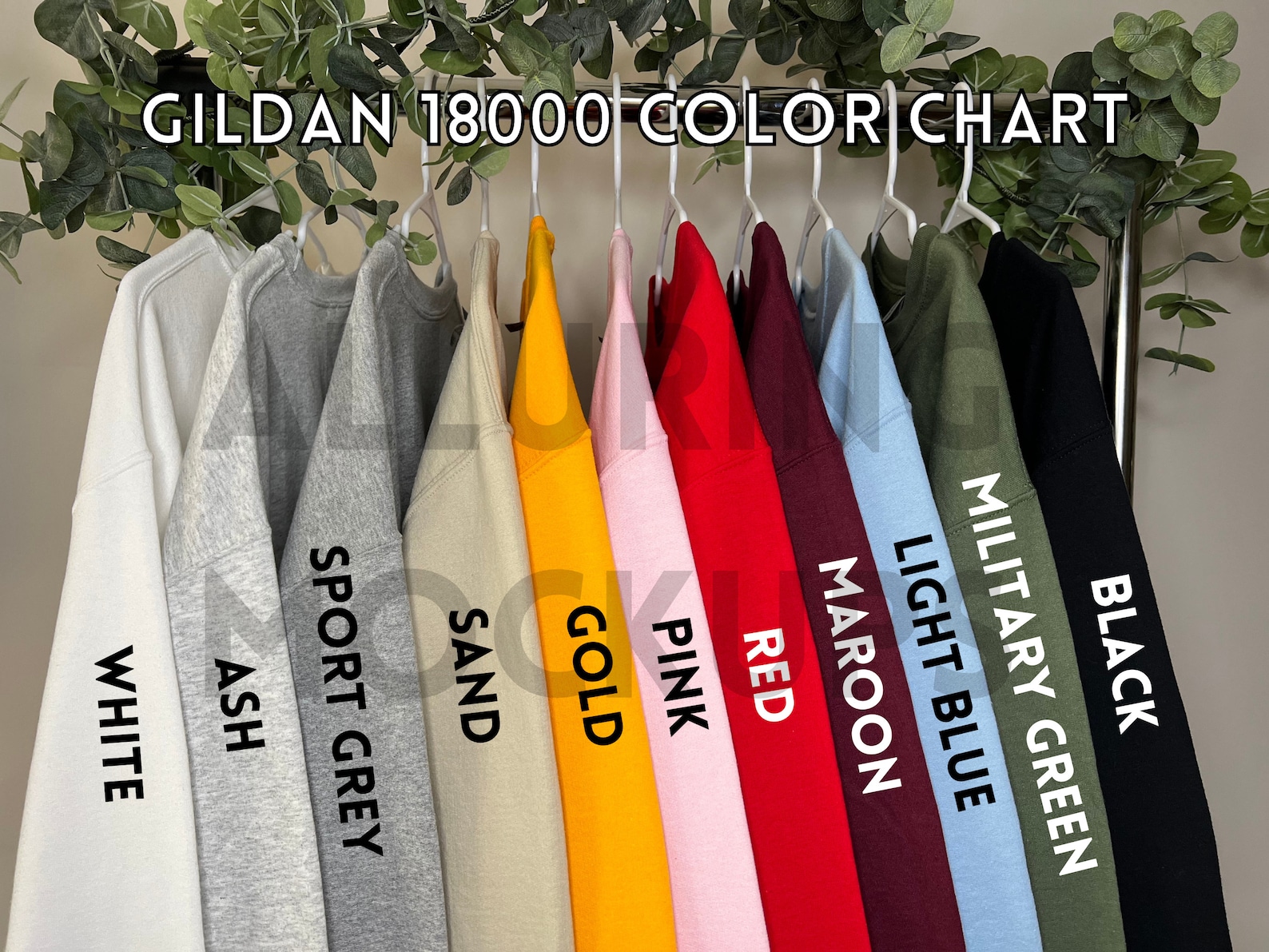 Gildan 18000 Color Chart, Gildan Color Guide, Gildan Color Chart, Color ...