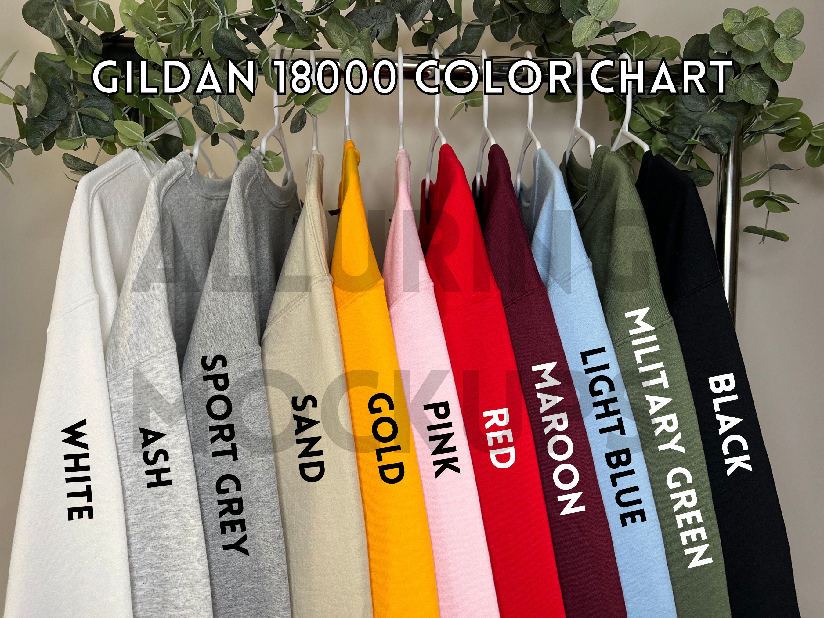 Gildan 18000 Color Chart, Gildan Color Guide, Gildan Color Chart, Color ...
