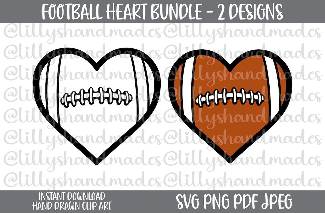 Football Heart Svg, Heart Football Svg, Love Football Svg, Football ...