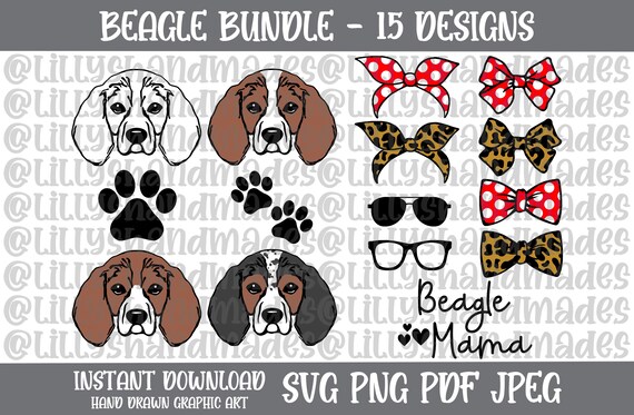 Beagle Svg Bundle Beagle Png Beagle Clipart Beagle Vector - Etsy