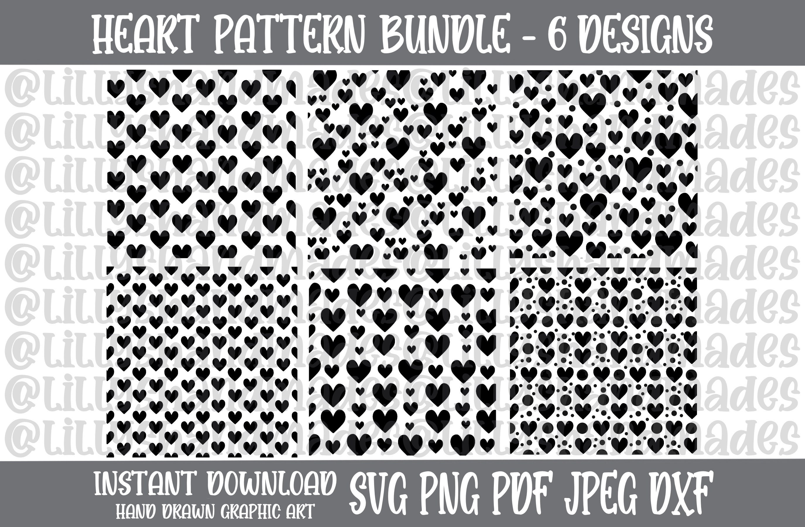 Herz Muster SVG Bundle Herz Overlay Svg Herz Hintergrund Svg | Etsy