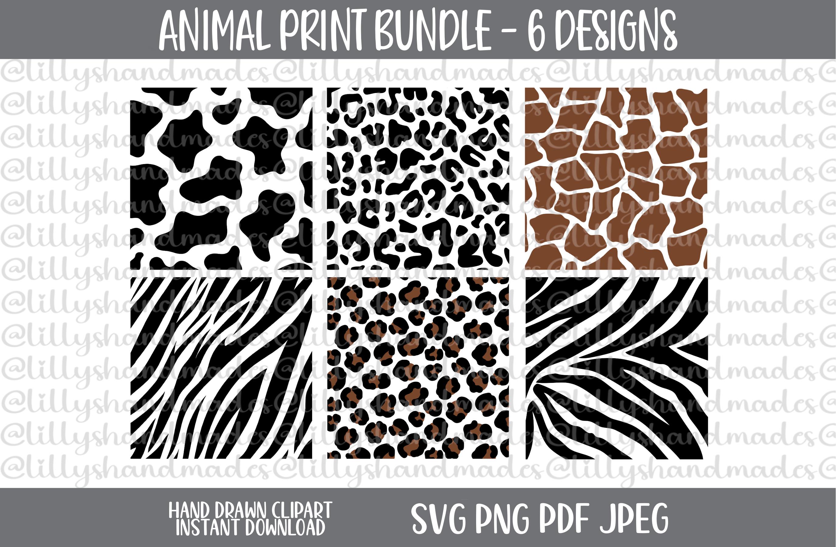 Animal Print SVG Bundle, Cheetah, Leopard, Cow, Tiger, Zebra, Giraffe ...