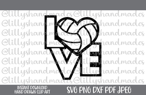 Love Volleyball Svg Volleyball Love Svg Volleyball Heart - Etsy