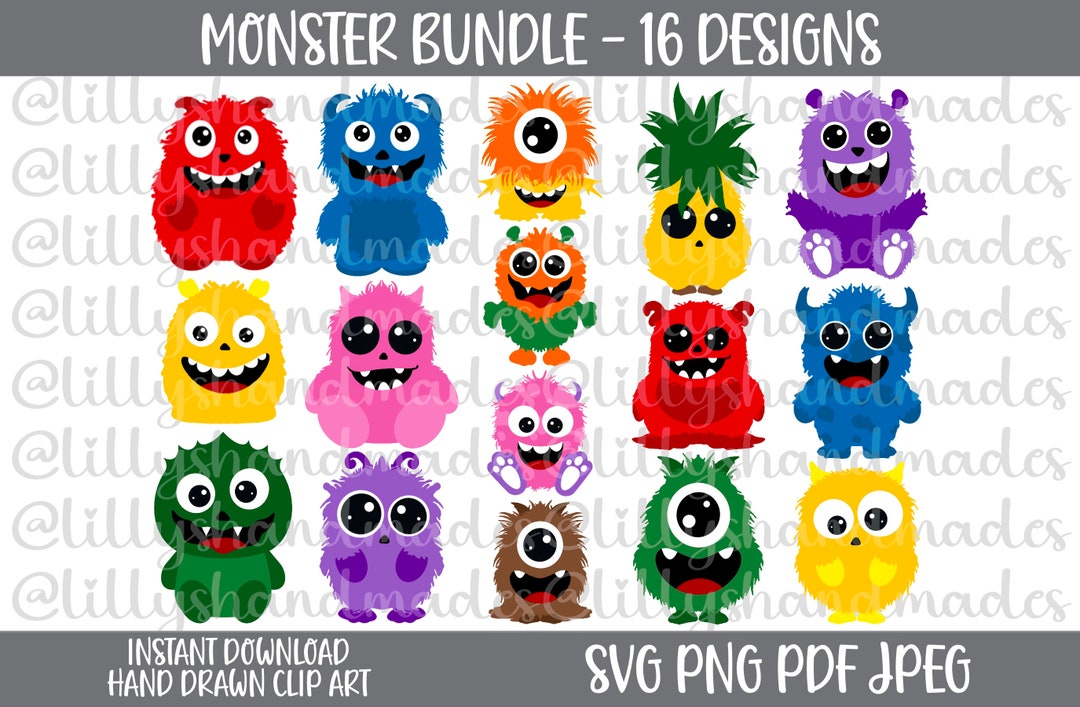 Cute Monster Svg, Monsters Png, Monster Sublimation, Monsters Svg ...