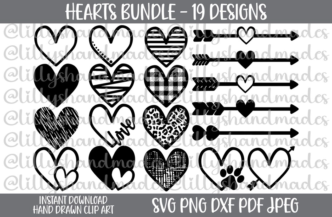 Heart Svg Bundle, Heart Png, Heart Clipart, Heart Arrow Svg, Hearts Svg ...