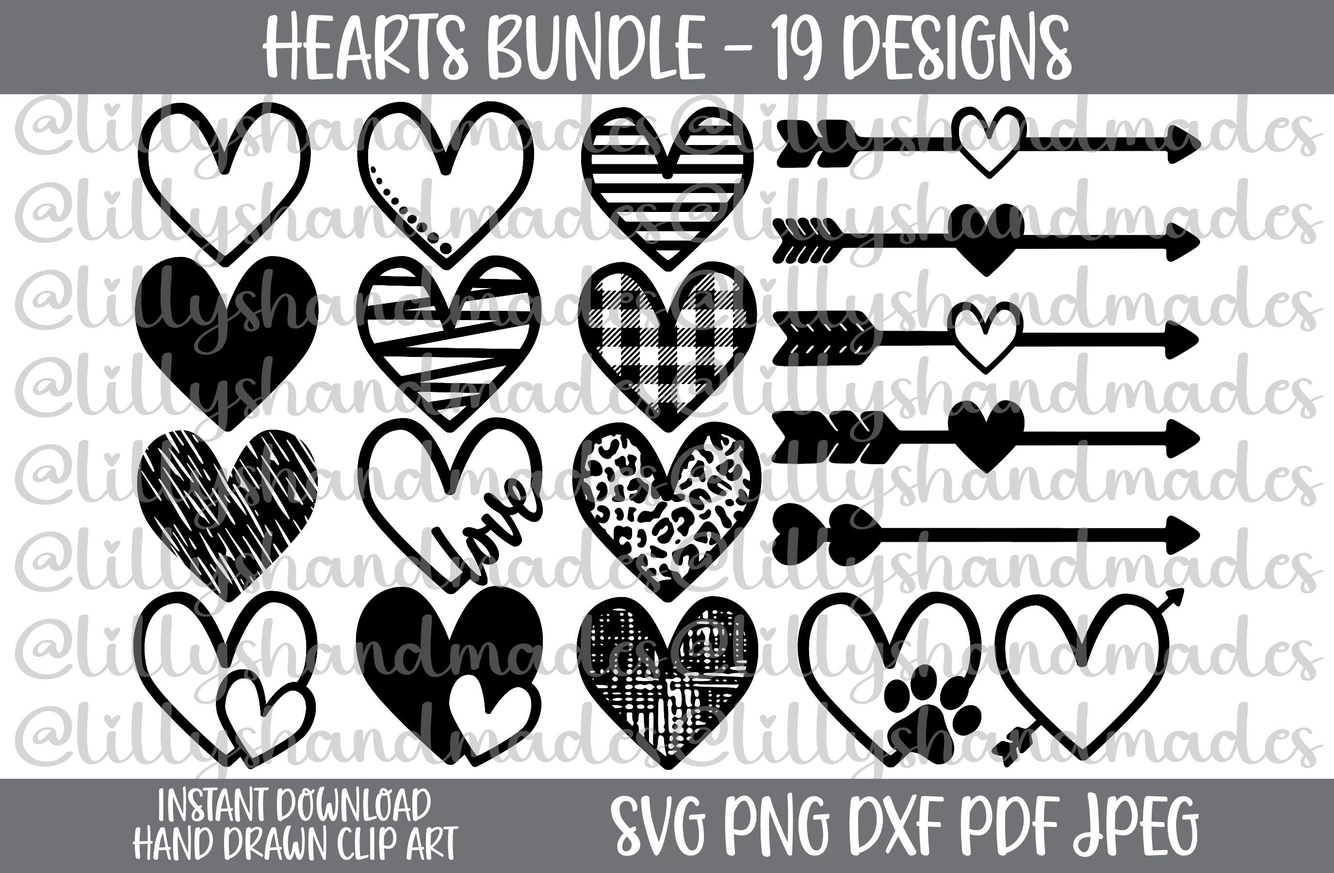 Heart SVG PNG Bundle - Hearts, Arrows (digital Download) - Etsy Canada