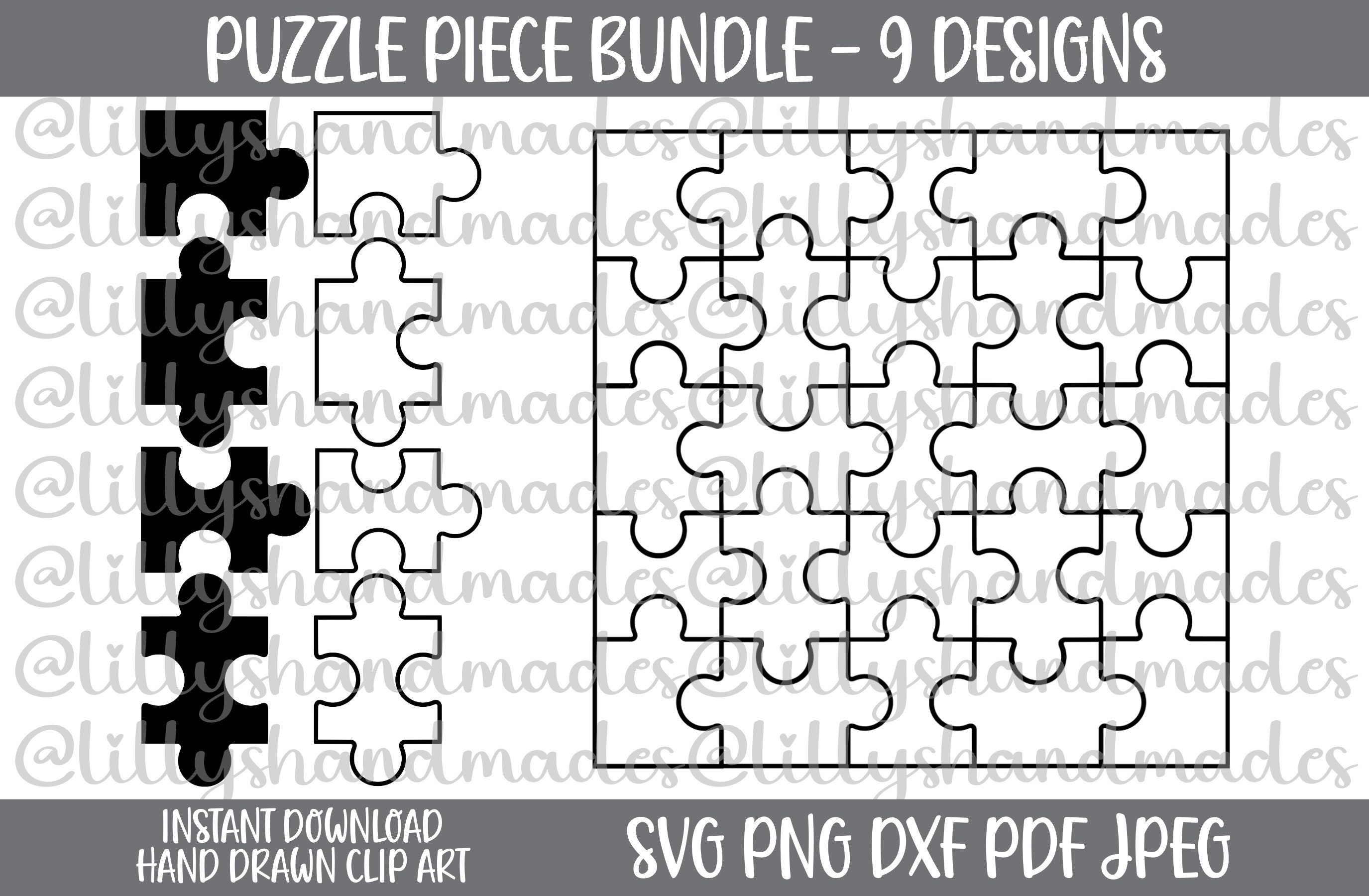 Puzzle Svg Bundle Puzzle Piece Svg Puzzle Piece Clipart - Etsy