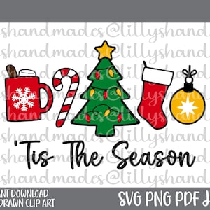 Tis the Season Svg, Tis the Season Png, Christmas Clipart, Christmas ...