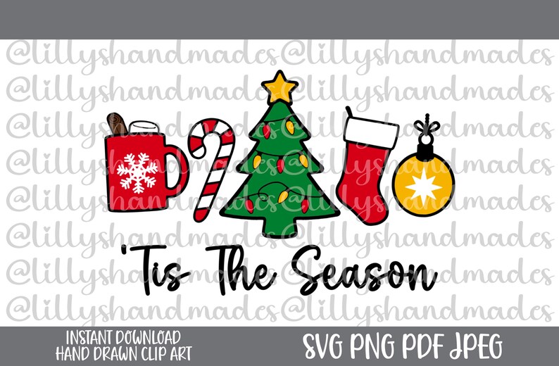 Tis the Season Svg Tis the Season Png Christmas Clipart - Etsy