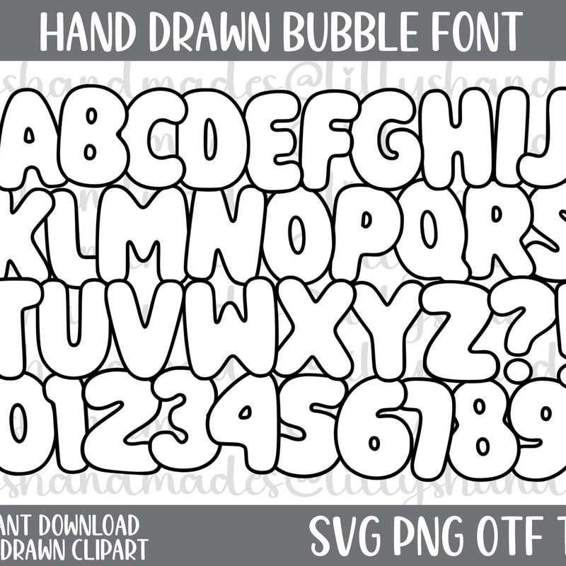 Bubble Writing Template - Etsy UK