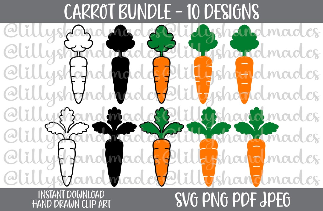 Carrot Svg Bundle, Carrot Png Carrot Clipart, Carrot Vector Easter ...