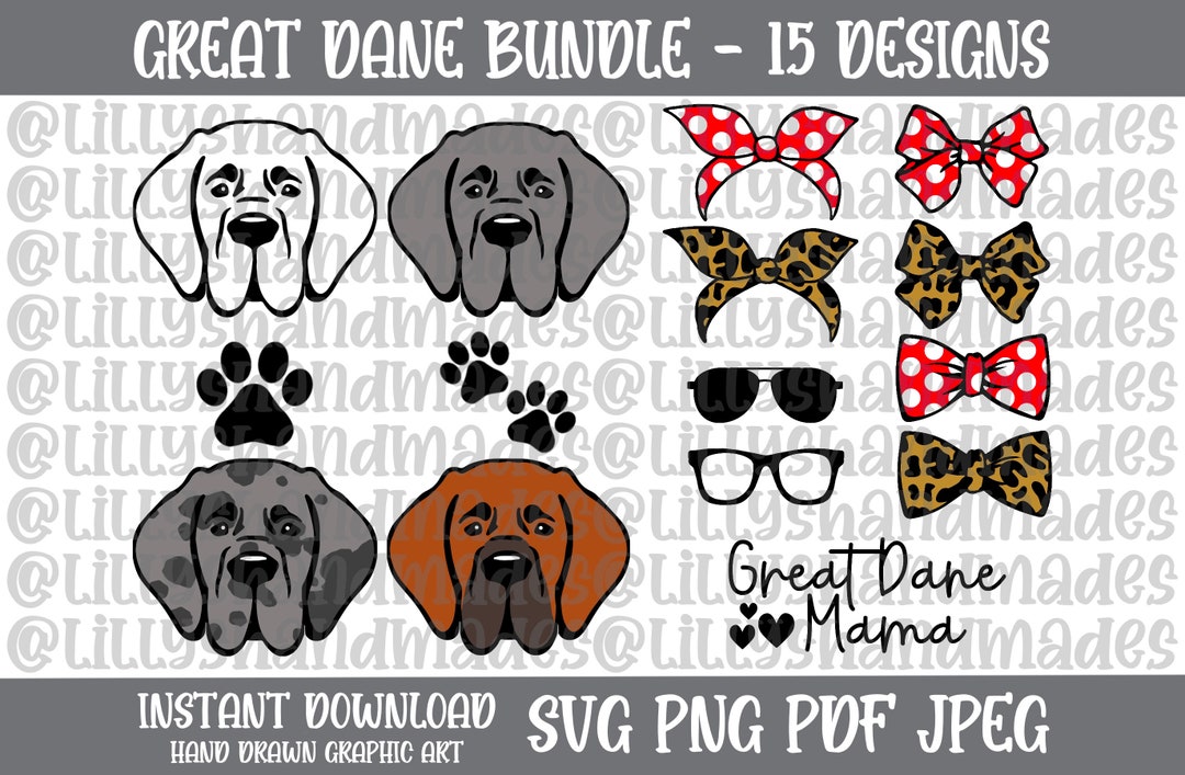 Great Dane Svg, Great Dane Png, Great Dane Clipart, Great Dane Vector ...
