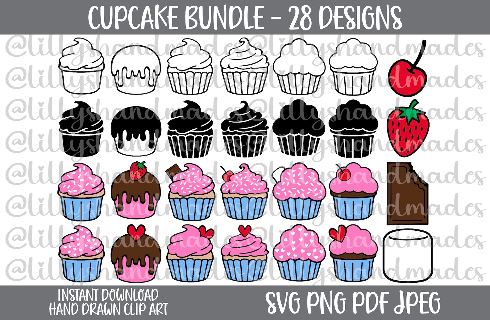 Cupcake Svg Bundle Cupcake Clipart Muffin Svg Cupcake Png - Etsy