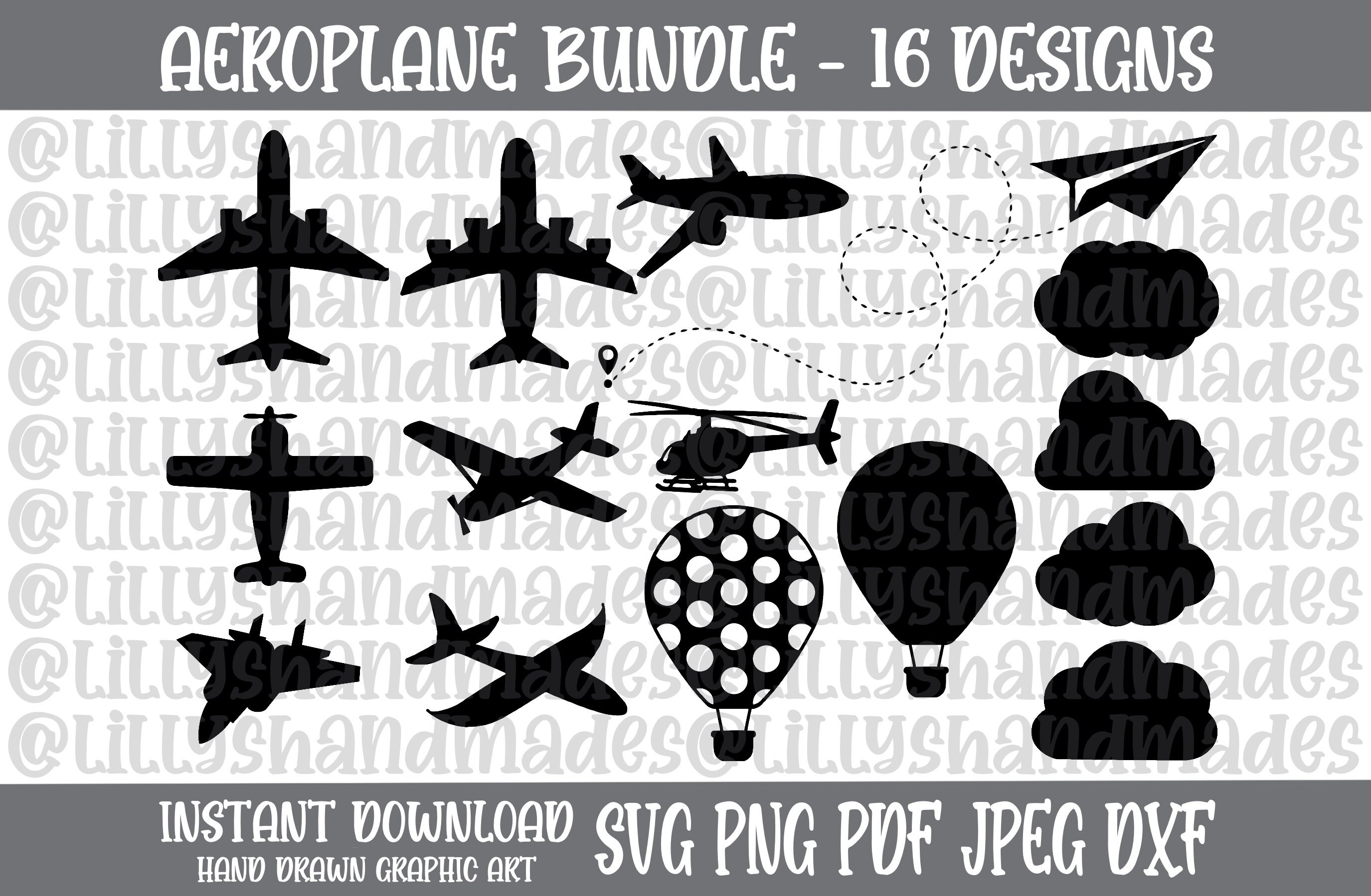 Paquete de avión svg avión svg nube svg silueta de avión - Etsy México