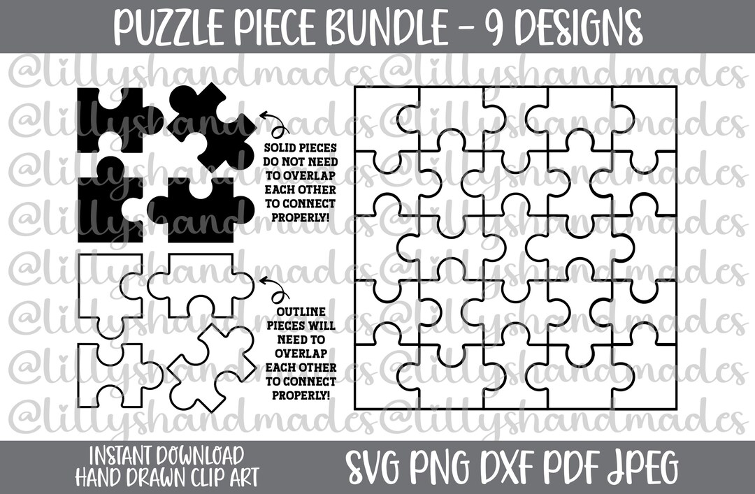 Puzzle Svg Bundle Puzzle Piece Svg Puzzle Piece Clipart, Puzzle Piece ...