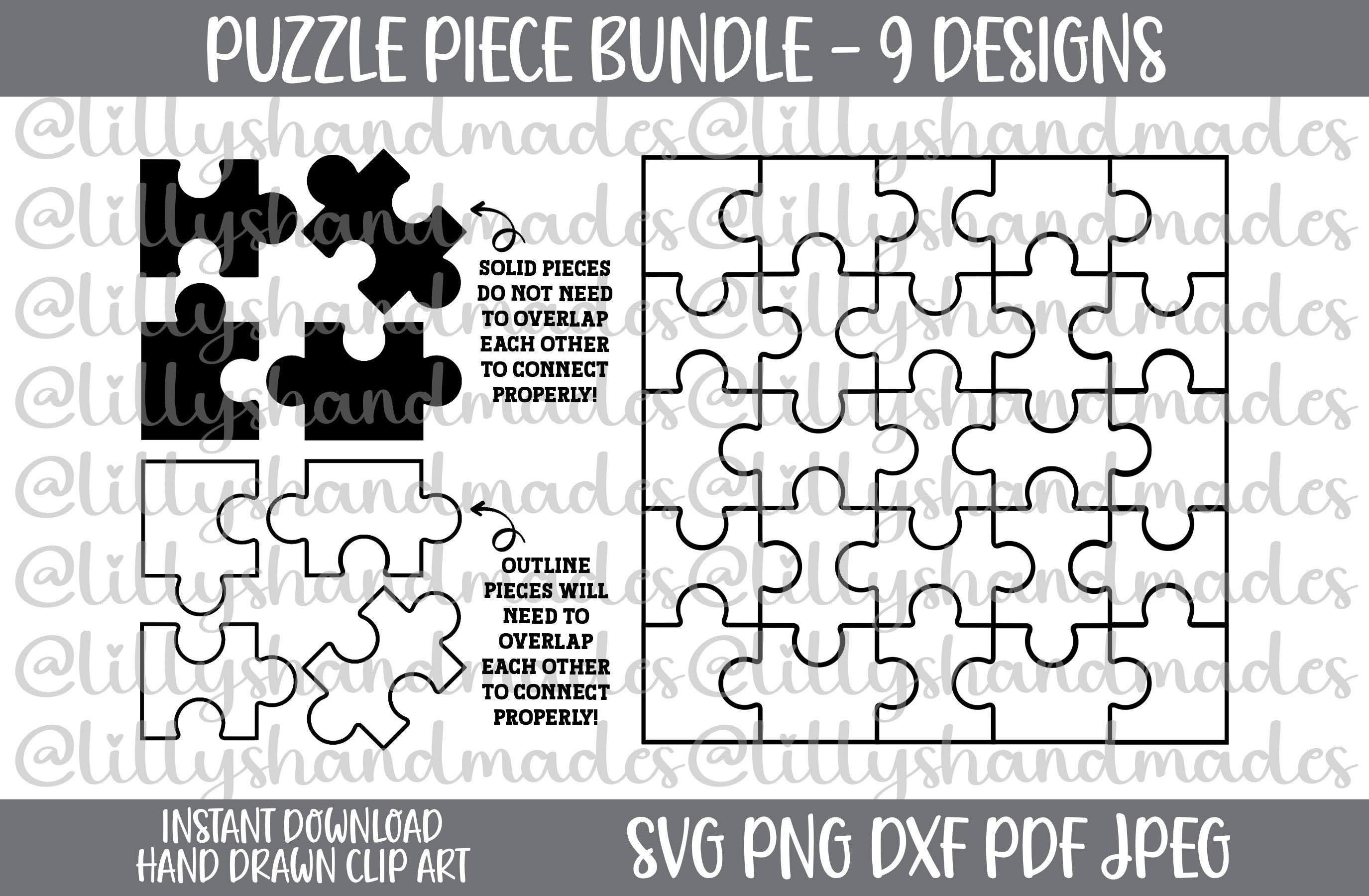 Puzzle Pieces Clip Art Black And White
