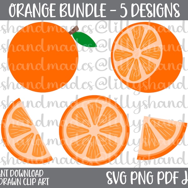 Orange Slice Svg - Etsy