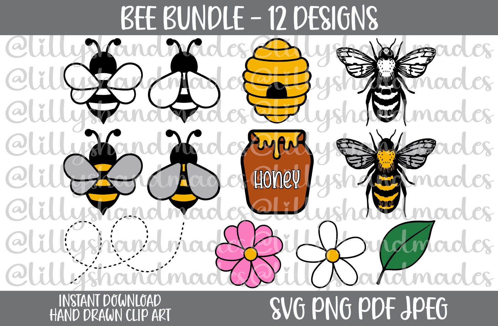 Bee Svg Files Bee Clipart Bumblebee Svg Bumblebee Clipart - Etsy