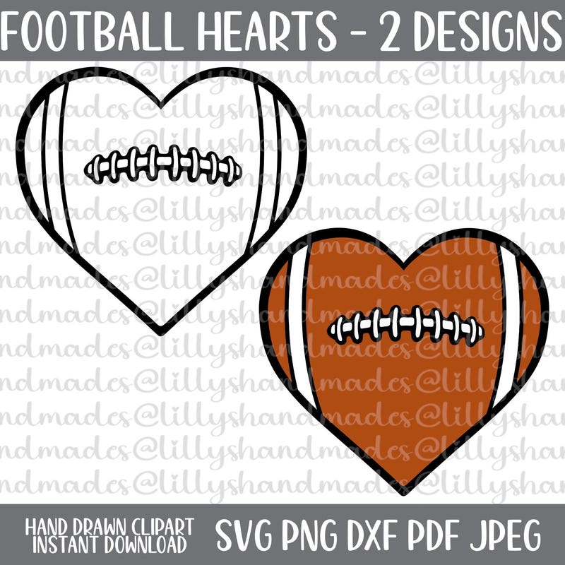 Football Heart Svg - Etsy