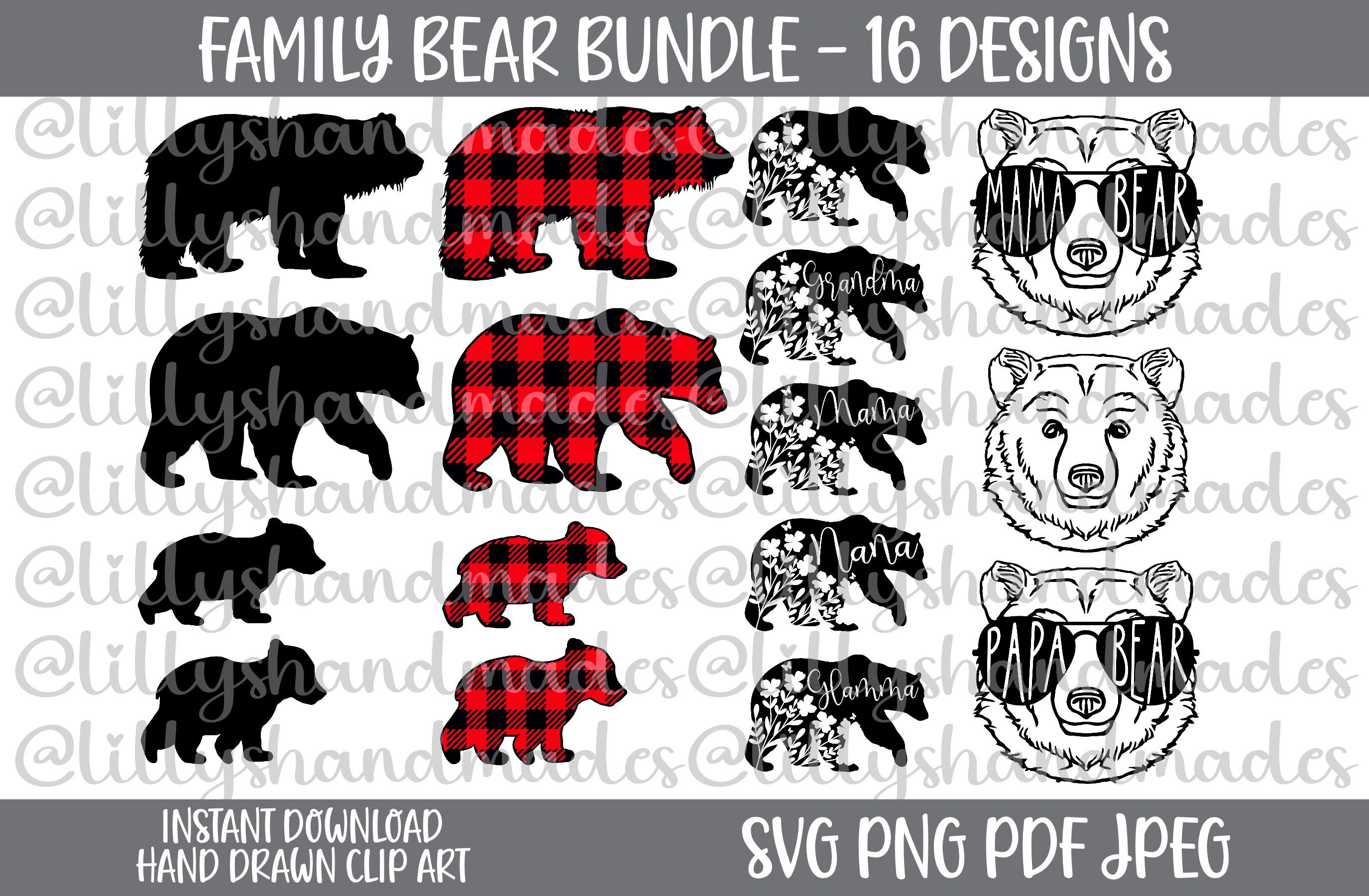 Bear Svg Bundle Bear Family Svg Floral Bear Svg Family Bear - Etsy