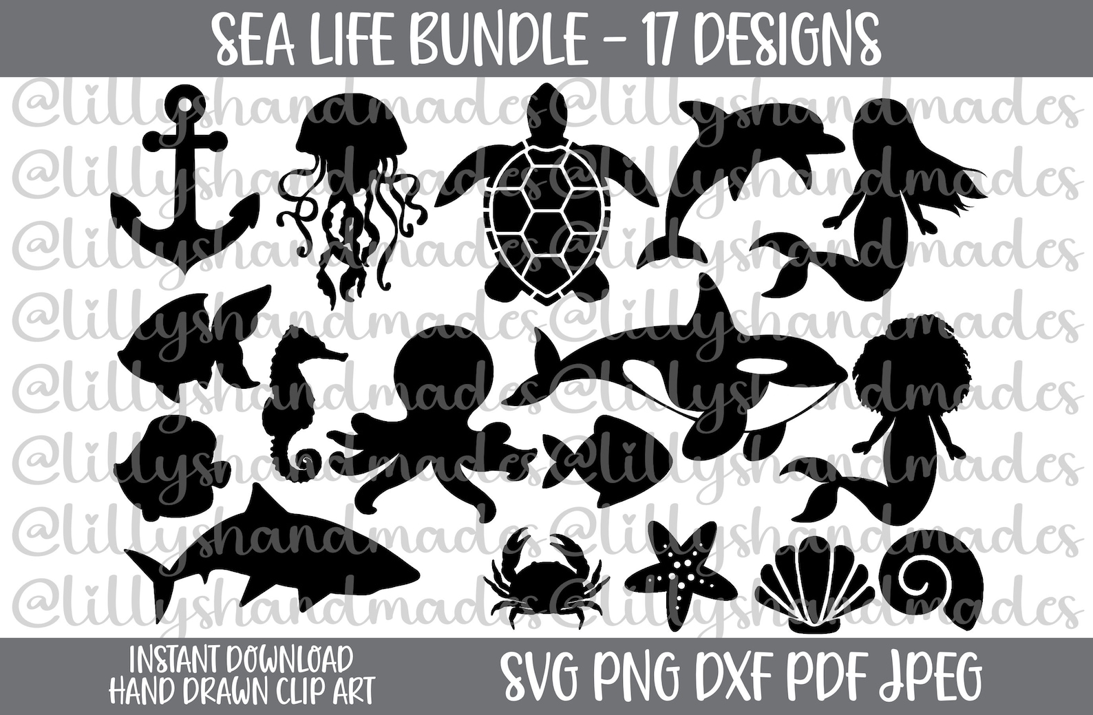 Sea Animals Svg, Sea Life Svg, Octopus Svg, Mermaid Svg, Shark Svg ...