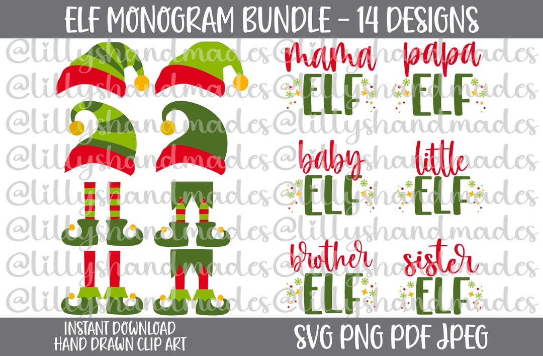 Family Elf Svg Bundle, Elf Png, Christmas Elf Svg Files, Elf Shoes Svg ...
