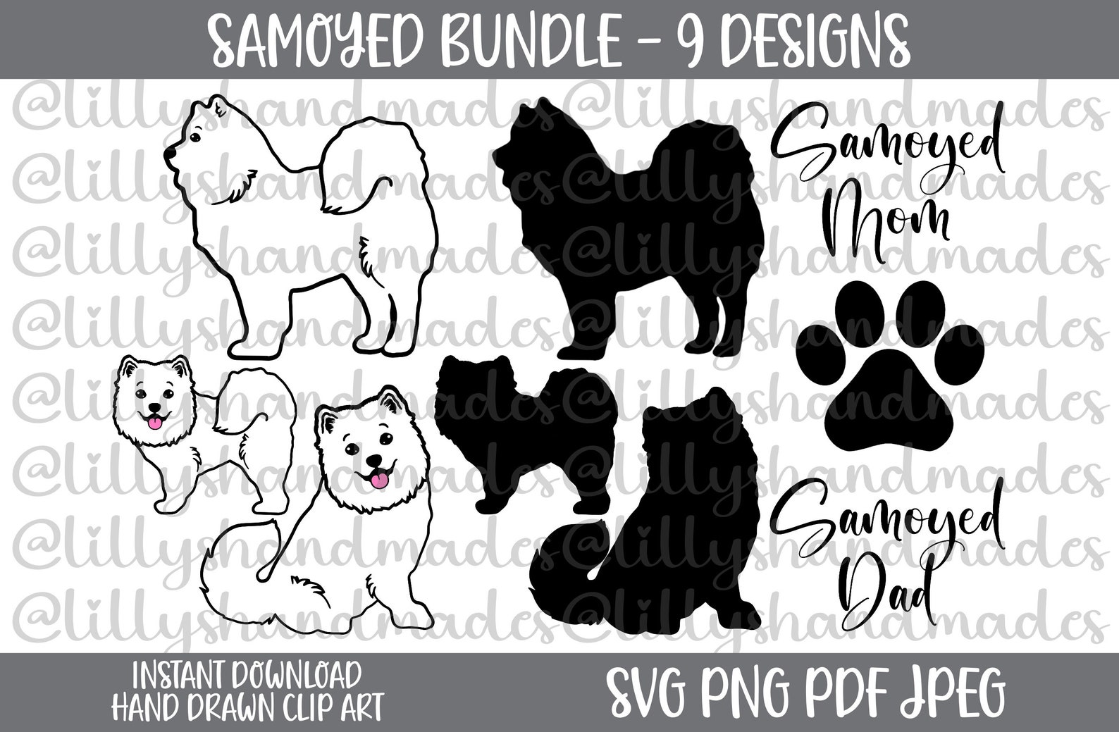 Samoyed Svg Samoyed Png Samoyed Clipart Samoyed Vector - Etsy