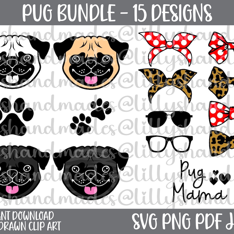 Pug Svg - Etsy