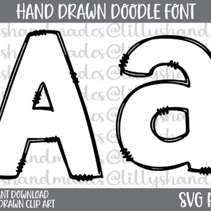 Doodle Font Svg Doodle Font Png Doodle Letters Svg Doodle - Etsy