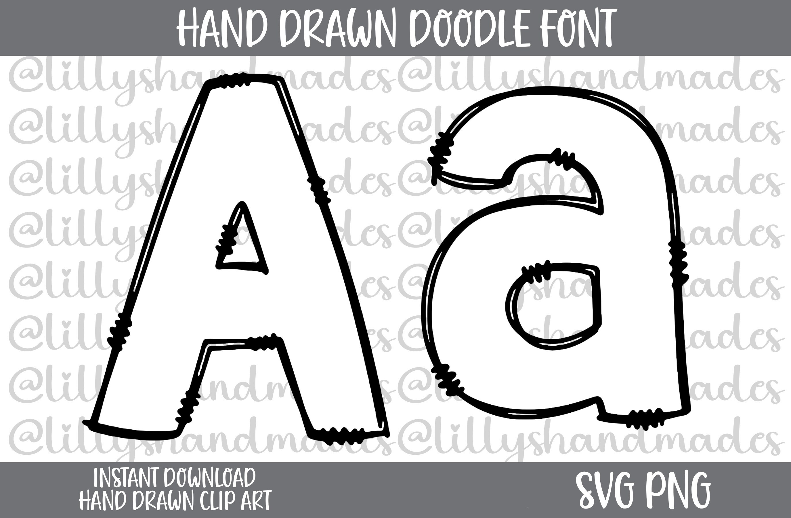 Doodle Font Svg Doodle Font Png Doodle Letters Svg Doodle - Etsy