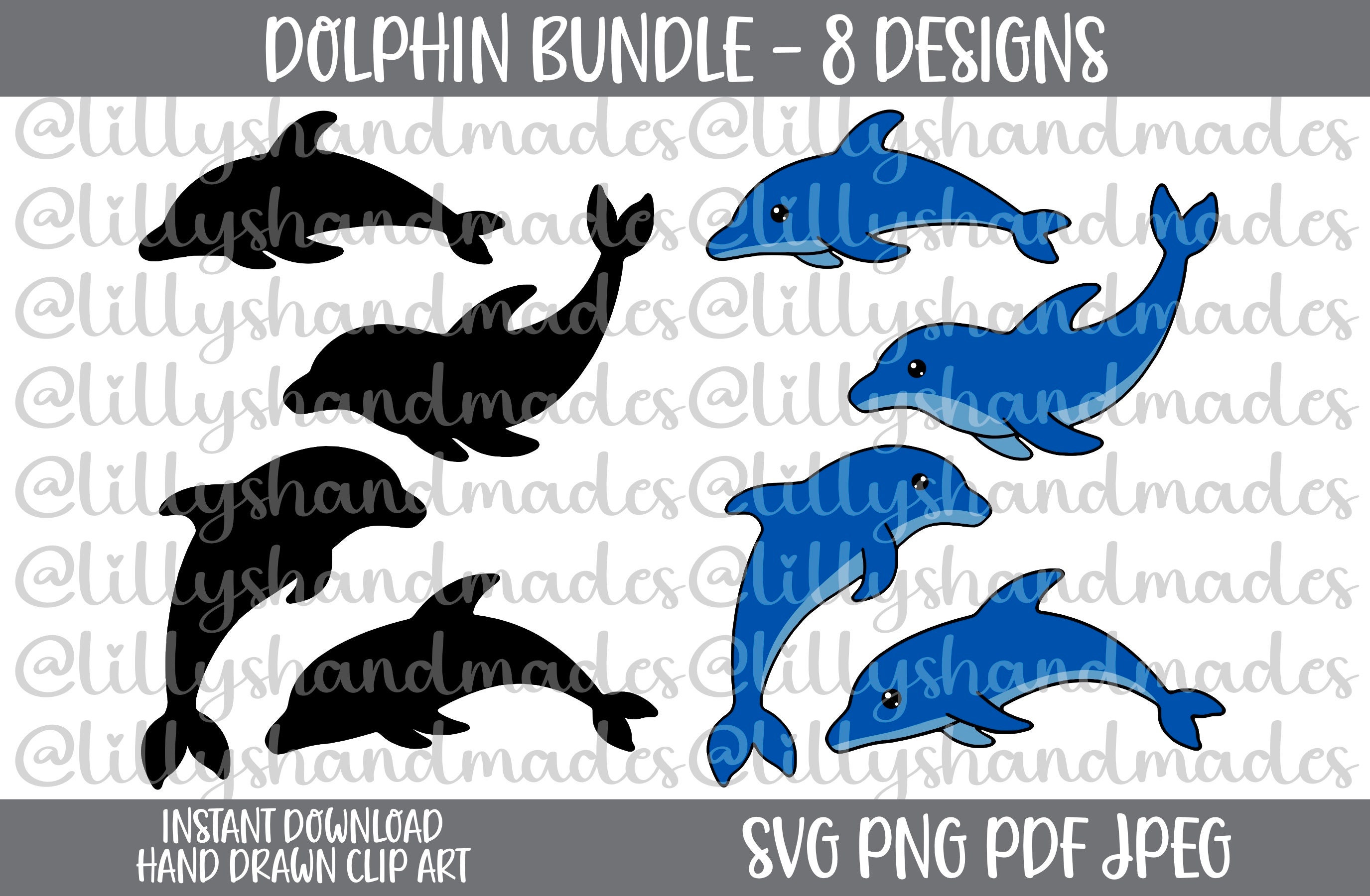 Dolphin Svg Bundle Dolphin Png Dolphin Clipart Dolphin - Etsy
