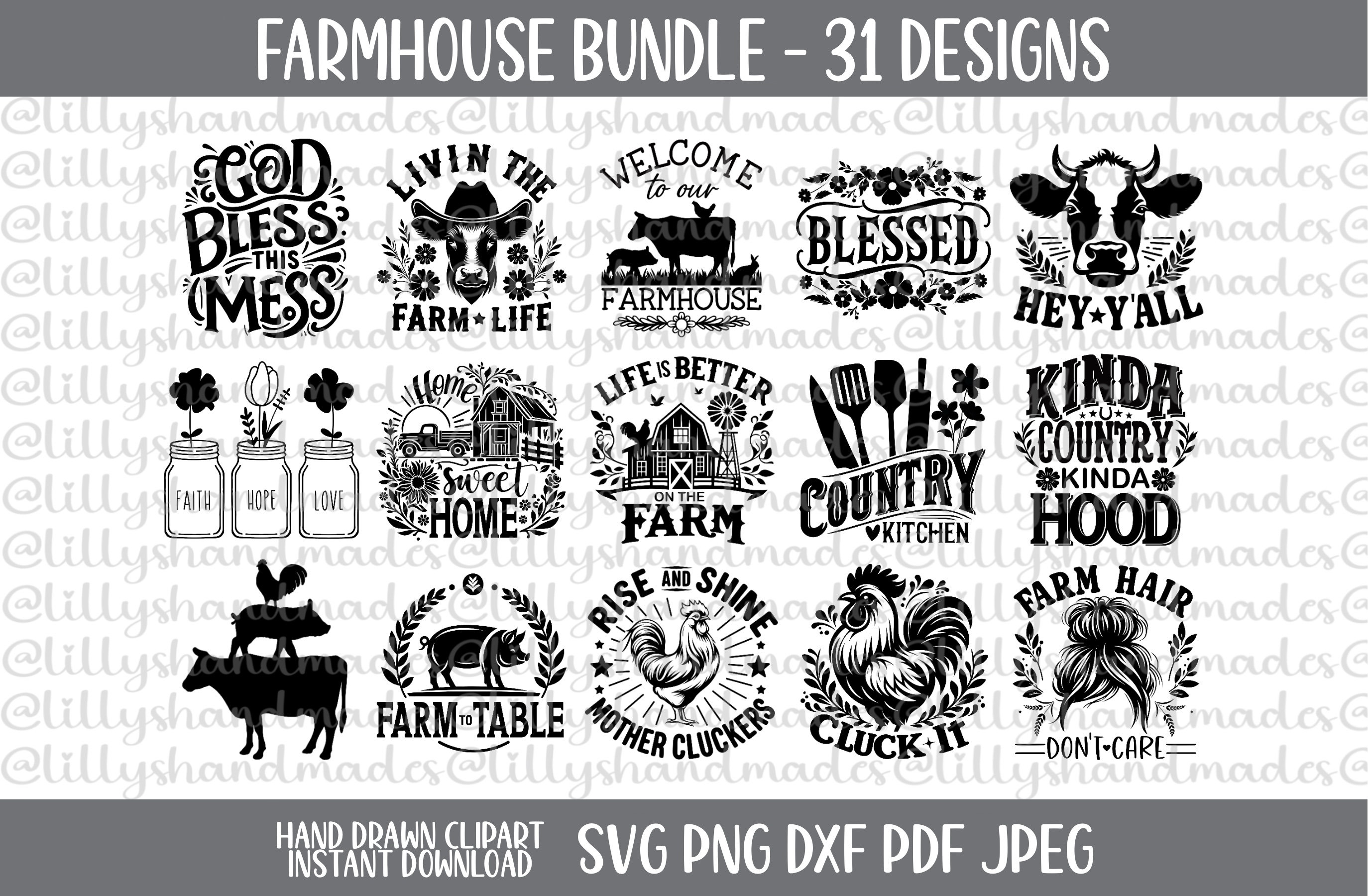 Farmhouse Svg Files Farmhouse Windmill Sign, Honeycomb SVG, Modern