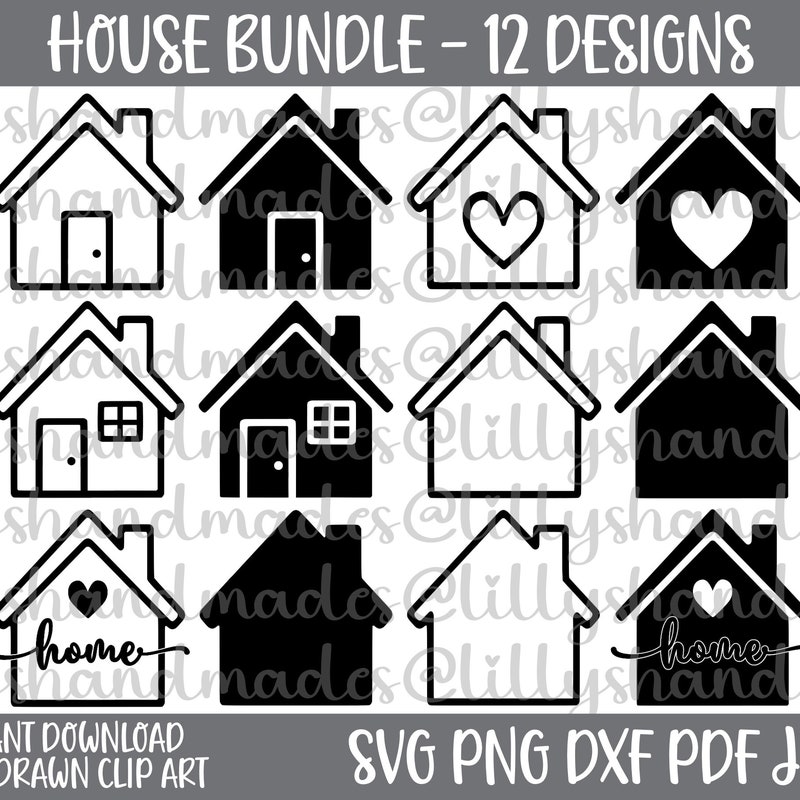 Cute House Outline Svg - Etsy