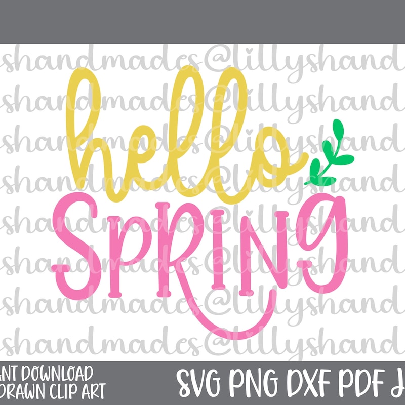Hello Spring Clip Art - Etsy