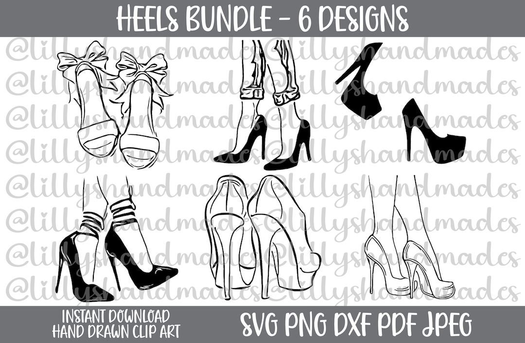 High Heel SVG Bundle, Women's Shoes, Stiletto PNG Clipart - Etsy