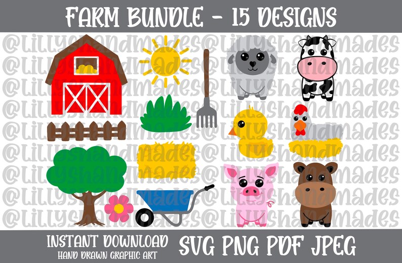 Farm Svg Bundle Barn Svg Farm Png Farm Clipart Baby Cow - Etsy