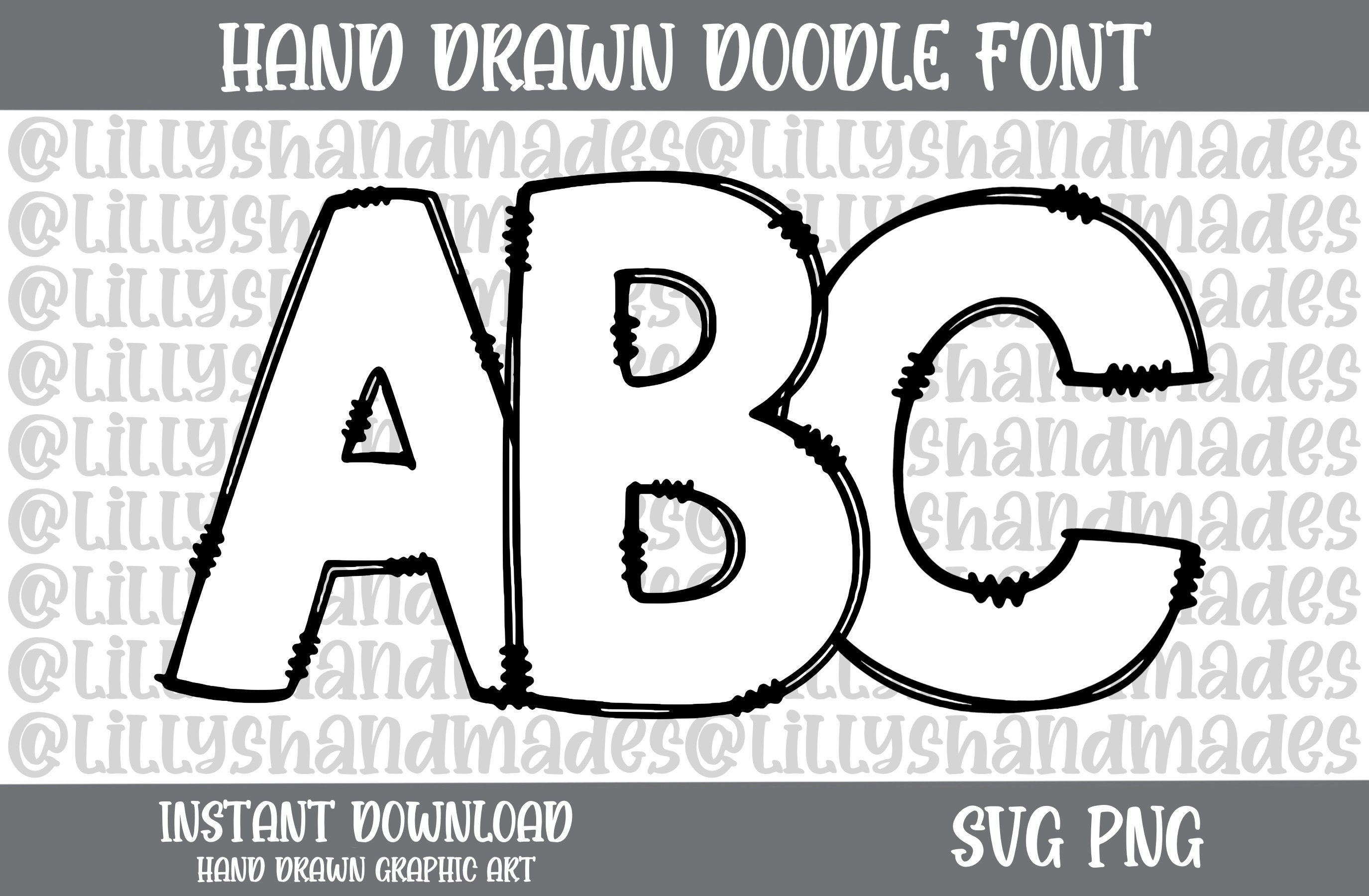 Doodle Font Svg Doodle Font Png Doodle Letters Svg Doodle - Etsy Canada