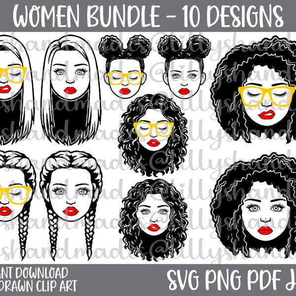 Woman Face Svg - Etsy