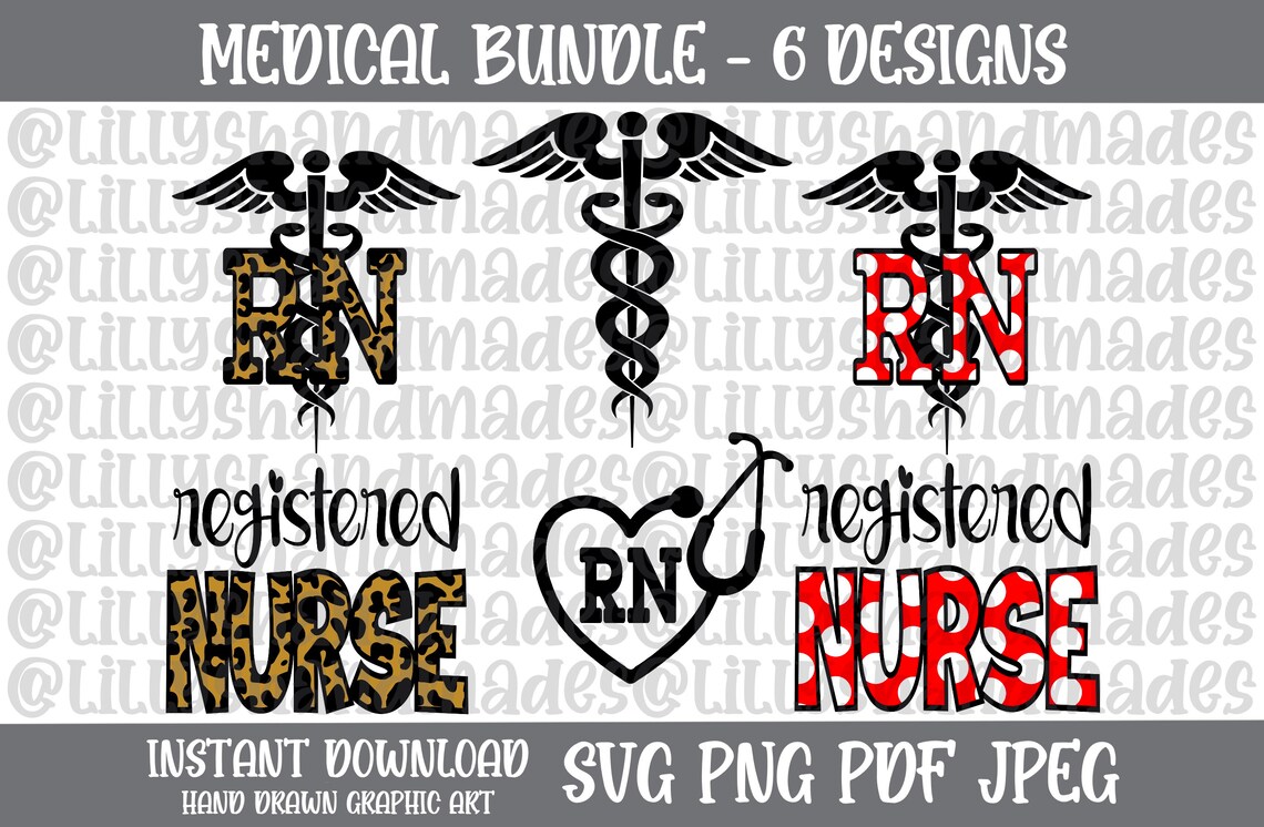 RN Svg Registered Nurse Svg Caduceus Svg Nurse Png Super | Etsy