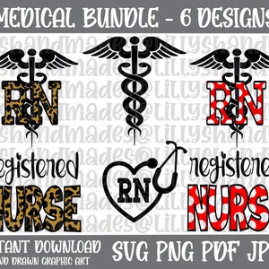 RN Svg Registered Nurse Svg Caduceus Svg Nurse Png Super | Etsy