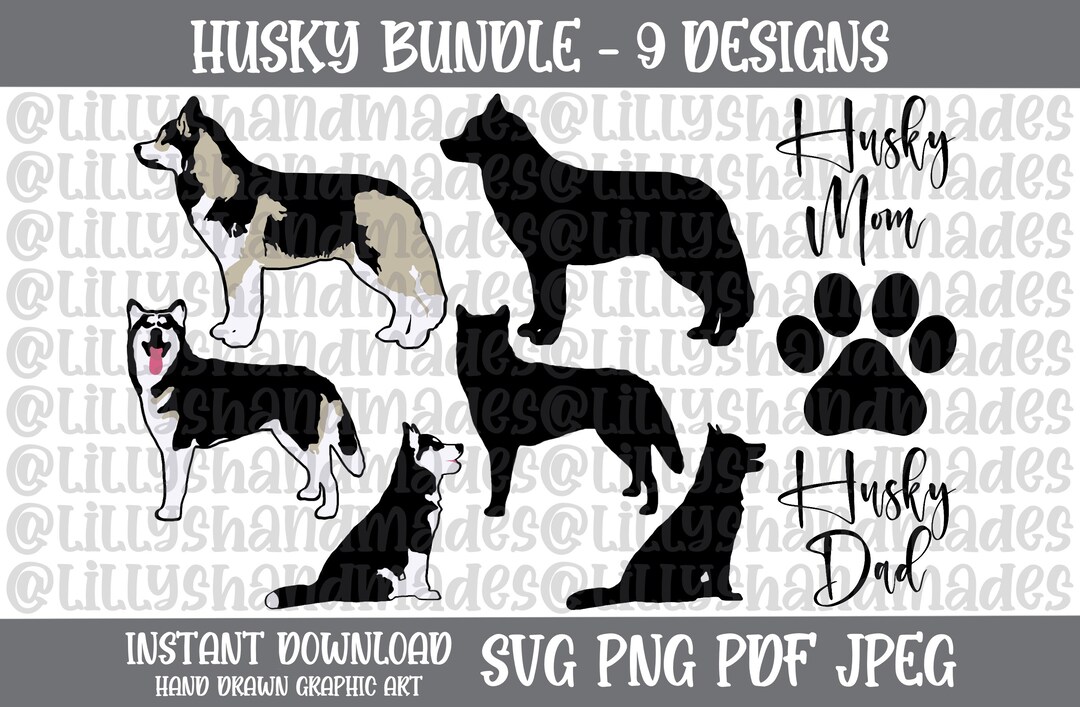Husky Svg, Husky Png, Husky Clipart, Siberian Husky Svg, Husky Stickers ...