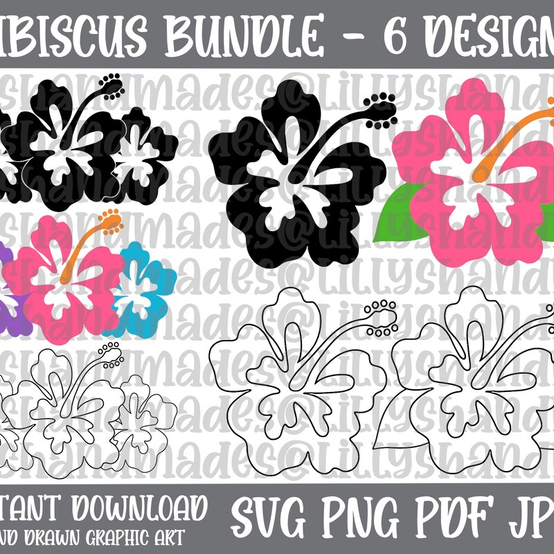 Hibiscus Flower Svg - Etsy