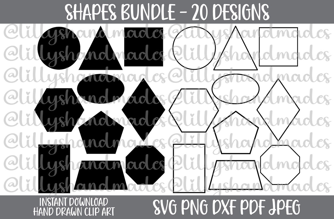 Shapes Clipart Svg Shapes Shapes Svg Bundle Basic Shapes - Etsy